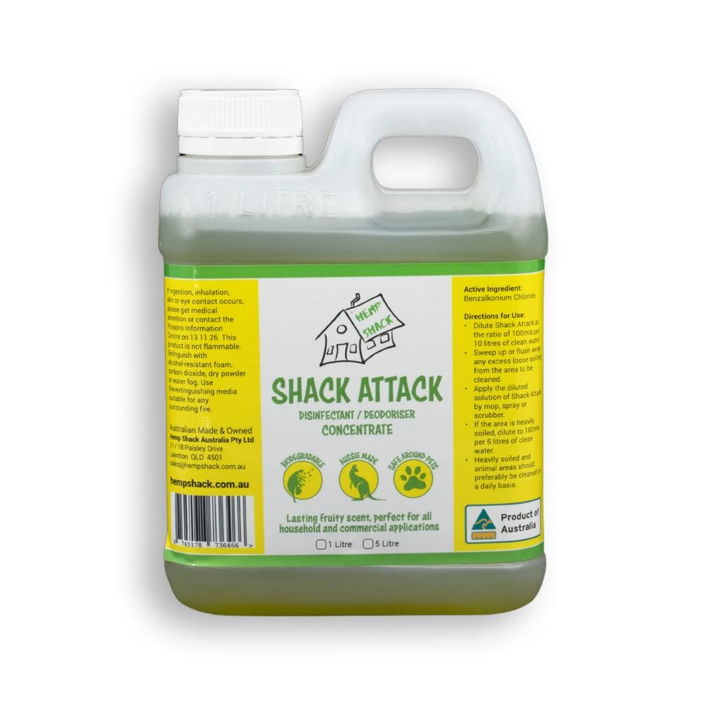 Shack Attack Biodegradable Disinfectant Concentrate 1 Litre – Hemp Shack
